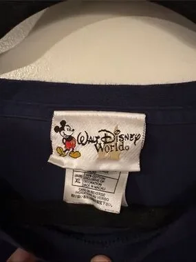 Disney | Shirts | Disney Navy Blue Mickey Embroidered Logo Tee | Poshmark
